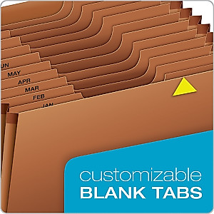 Globe Weis Globe-Weis/Pendaflex Heavy Duty 12-Pocket Expanding File, Monthly Index, Legal Size, Brown, (R219MHD)
