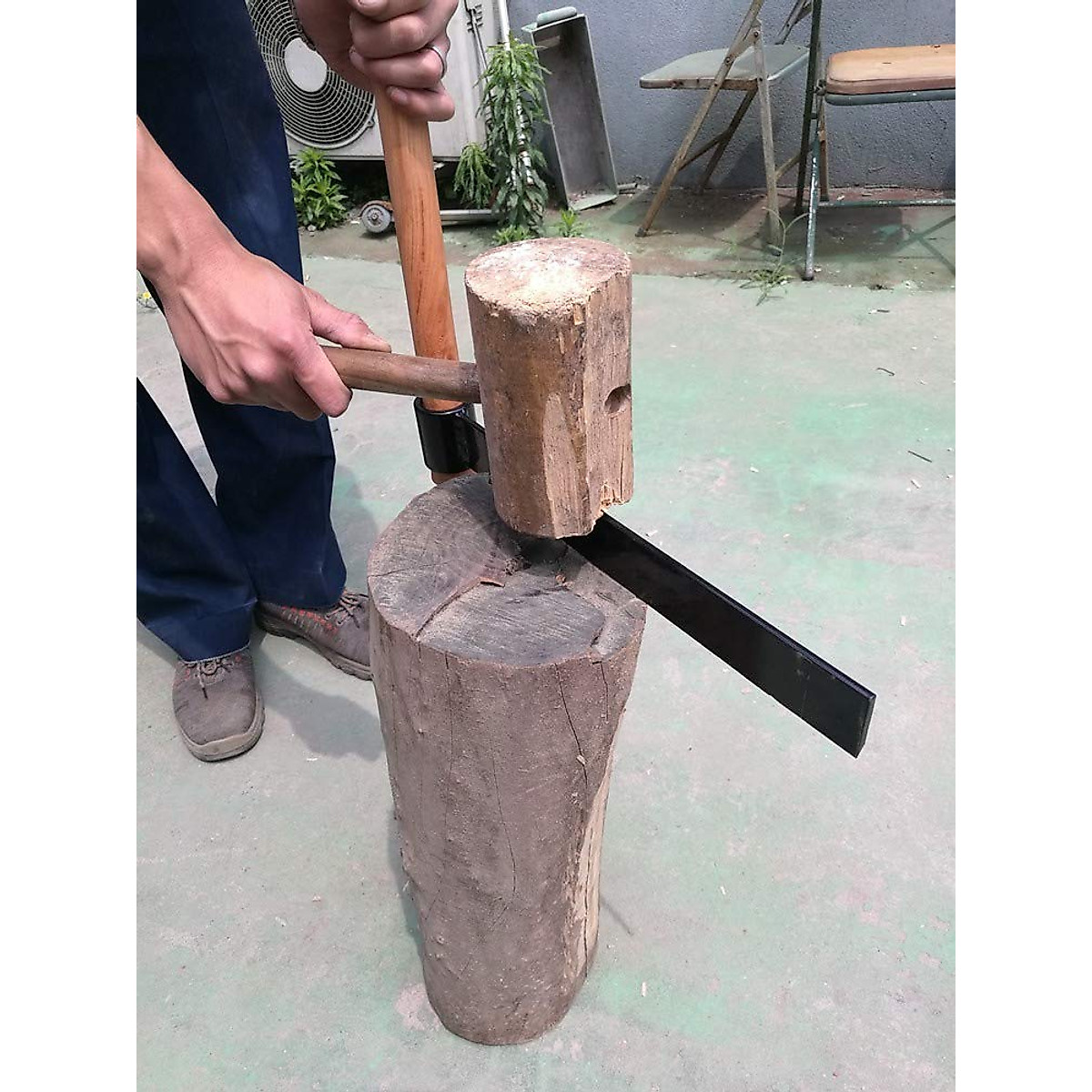 Shingle Froe Tool and Kindling Axe for Splitting Firewood,15in Premium Forged Blade Shingle Froe with 18in Wooden Handle, Froe Axe, Wood Froe Tool