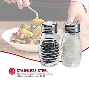 HOME BASICS Beehive-Style Glass Shakers Salt and Pepper Set, 2.5 oz, Clear