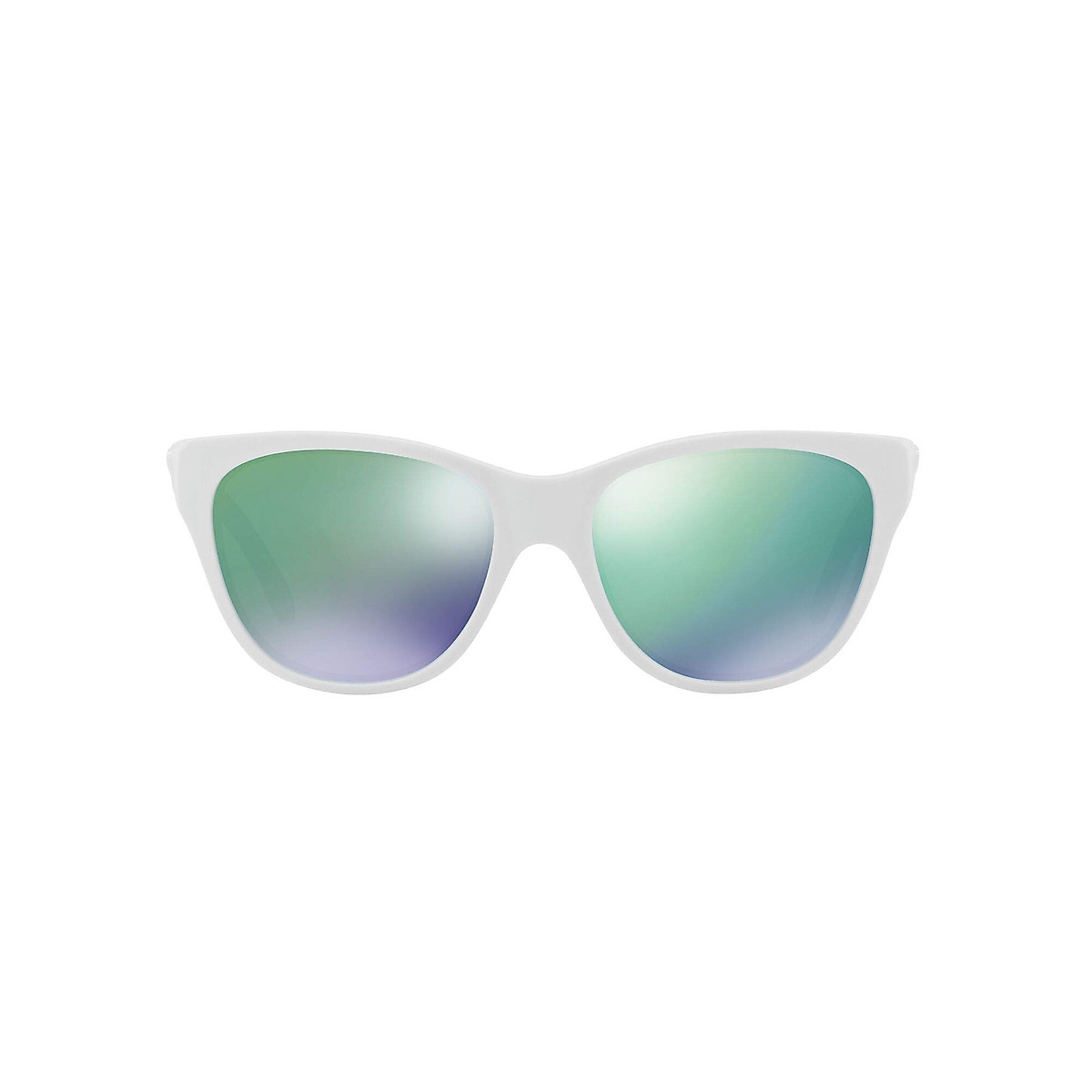 Oakley Women's OO9357 Hold Out Cateye Sunglasses, Polished White/Jade Iridium, 55 mm