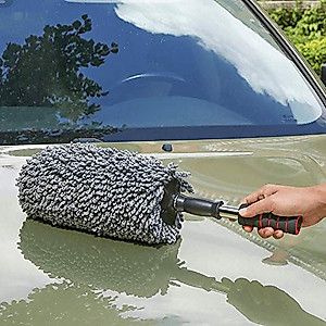 IPELY Super Soft Microfiber Car Duster Exterior with Extendable Handle, Car Brush Duster for Car Cleaning Dusting