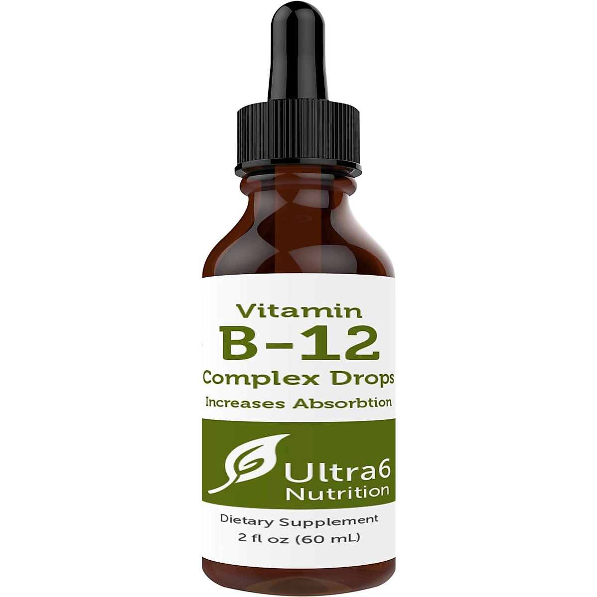 Ultra6 Nutrition Vitamin B12 Sublingual Liquid Drops - B12 Methylcobalamin Supplement Great for Energy & Tiredness - Vitamin-B Supplements for Women & Men - 90 Day Supply