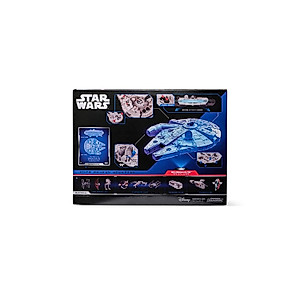 STAR WARS Micro Galaxy Squadron Assault Class Millennium Falcon - 7-Inch Vehicle with 1-Inch Han Solo, Chewbacca, Princess Leia and OBI-Wan Kenobi Micro Figures, Multicolor