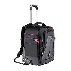 Neewer 2-in-1 Rolling Camera Backpack Trolley Case - Anti-Shock Detachable Padded Compartment, Hidden Pull Bar, Durable, Waterproof for Camera,Tripod,Flash Light,Lens,Laptop for Air Travelling(Black)