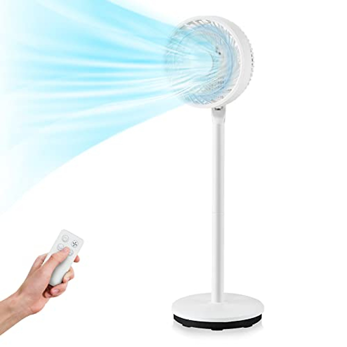 Tangkula Oscillating Pedestal Fan with Remote Control, 3 Heights Standing Fan, Portable Floor Fan with 3 Wind Speeds, 1-7 H Timer, Quiet Stand Fan with 85° Oscillation & 100° Tilt for Home Office