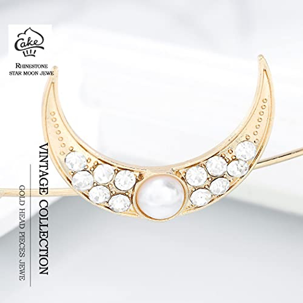 Fdesigner Gold Wedding Hair Accessories Pendant Head Chain Moon Star Hair Jewelry FashionCrystal Hair Pieces for Women