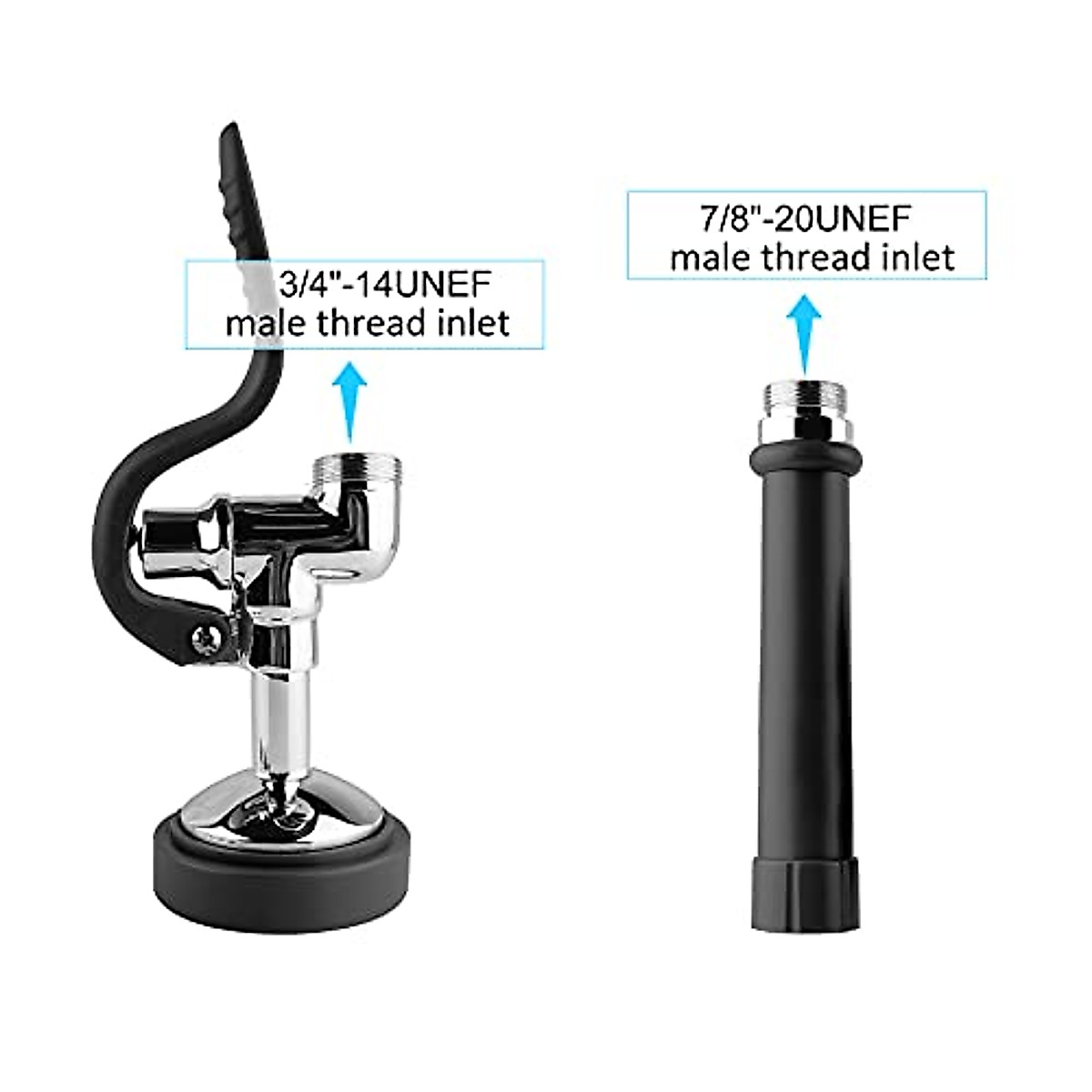 CWM Pre Rinse Sprayer Commercial Sink Faucet Spray Valve Chrome Finished (Black)