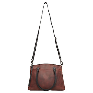 Lady Conceal Concealed Carry Whitely Leather Satchel (Mahogany)