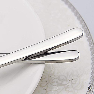 Sporks, 4-Pack 18/10 Spork Stainless Steel, Metal Spork for Everyday Household Use, 7.4-Inch Long Handle Dessert Spoons Ice Cream Spoons Salad Forks, Flatware Set Spork for Fruit Appetizer Dessert