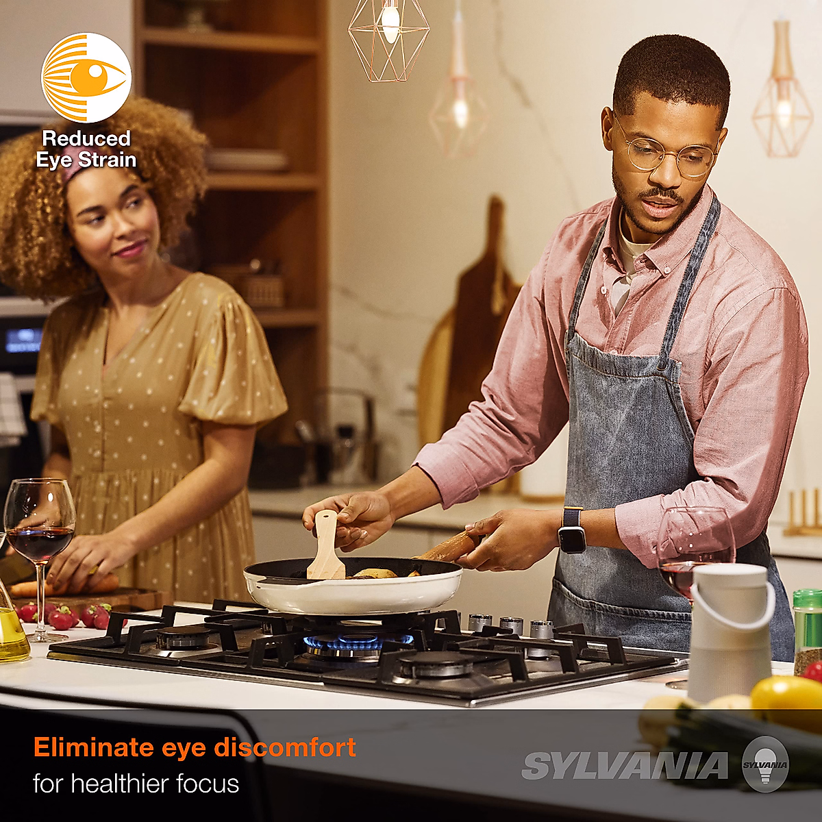 Sylvania Reduced Eye Strain B10 LED Light Bulb, 60W = 5.5W, Candelabra Base, 13 Year, Dimmable, Clear, 2700K, Soft White - 12 Pack (41225)