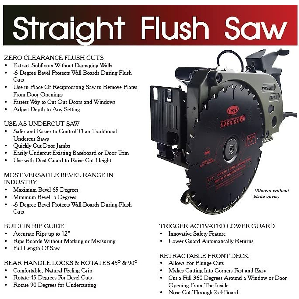 Cuz-D Straight Flush Circular Saw Combo Pack - Saw plus FREE Addional 28 tooth blade