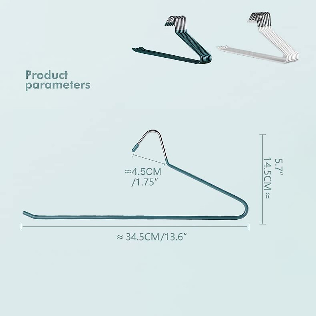 UPRA Multiple Slack/Trousers Pants Hangers 10 Pack,Anti-Rust Chrome Metal Hangers,Non Slip Rubber Coating,Space Saving,Open Ended or Easy-Slide Pant Airing Wet Clothes-Without Neckline Wrinkles,Green