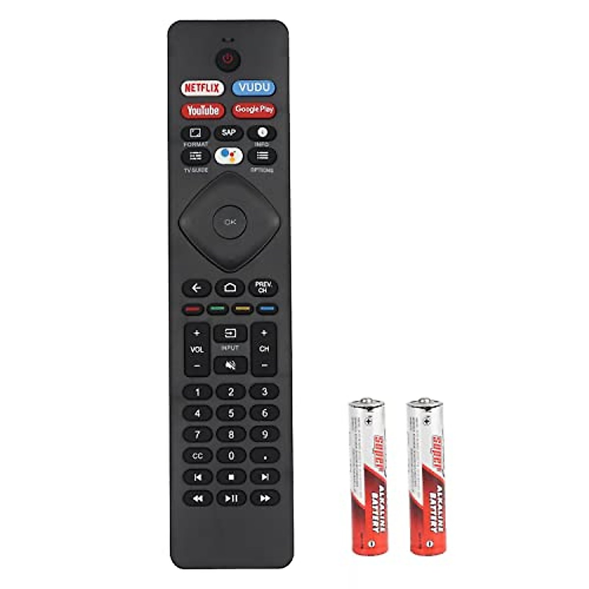 NH800UP RF402A-V14 RF402AV14 Remote Control Compatible with Philips Android 4K Ultra HD Smart LED TV Replacement Controller with Netflix Vudu YouTube with Batteries (No Voice Function)
