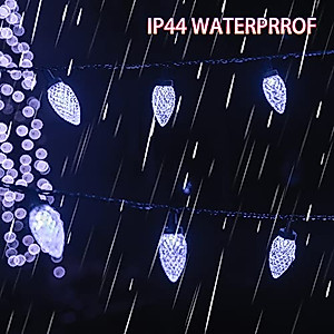 Dazzle Bright 5.5 Inch 50 Pack Christmas Light C9 Stakes + 50 LED 24.5 FT C9 Christmas String Lights