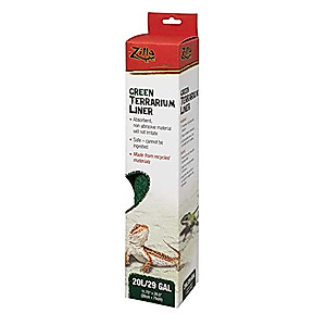 Zilla Reptile Terrarium Floor Liners Green 20L/29/37 Gallon, 11.75" x 29.5"