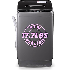 AXUTL Washing Machine Washer Machine 1.25cu.ft Apartment Dorm Laundry Compact Portable Washer Gray Full Automatic, 8 Water Levels, 10 Wash Programs