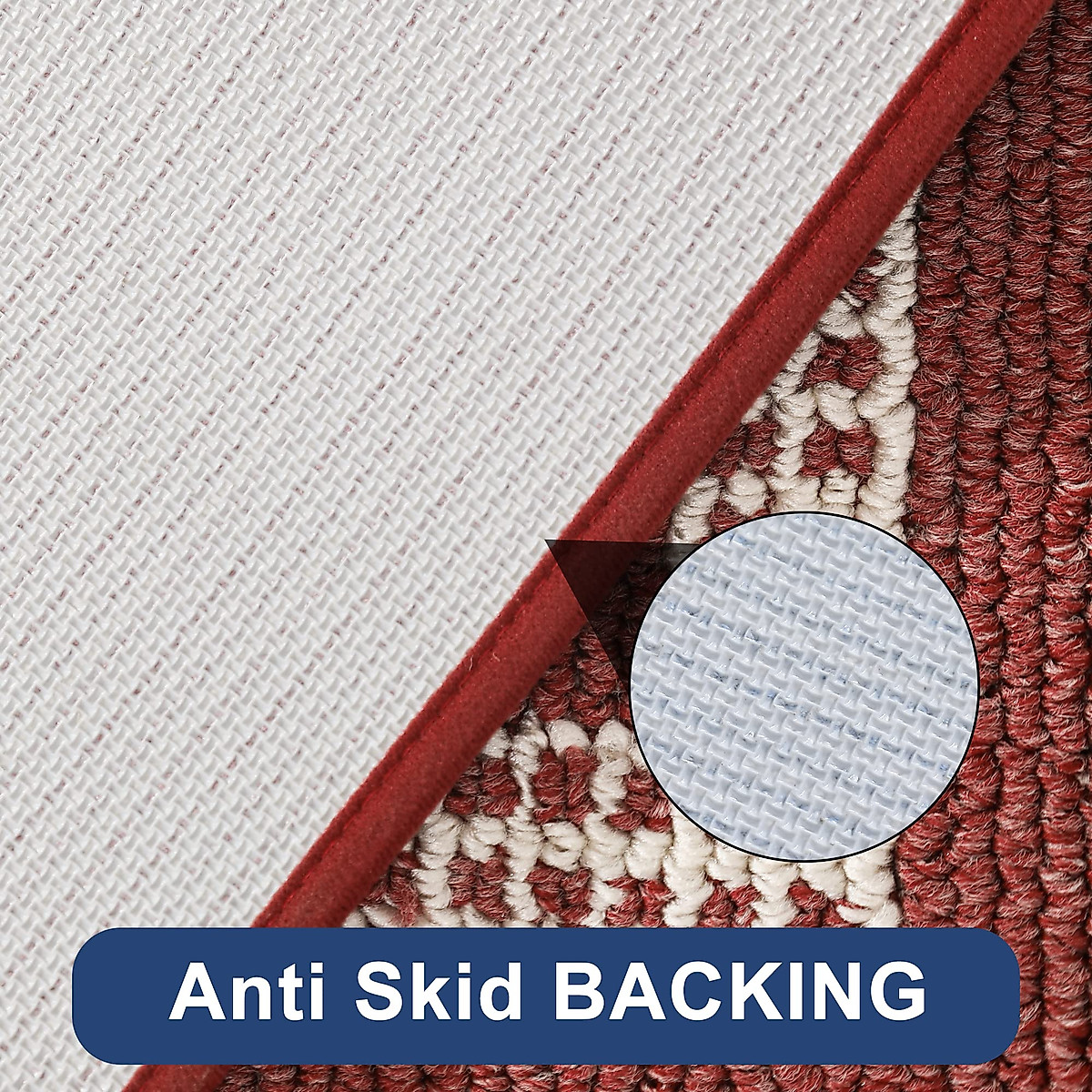 COSY HOMEER Kitchen Rugs Non-Slip 20x30/20x48 Inch Thick Polypropylene Standing Mat for Home Machine Washable, Red