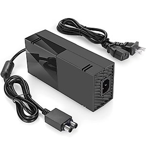 Oussirro Power Supply Brick for Xbox One with Power Cord,[2022 Enhanced Quieter Version] Great Charger Compatible with Xbox One Console, 100-240V Voltage AC Adapter Accessory Kit with Cable