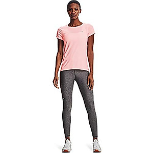 Under Armour Womens HeatGear Armour Short-Sleeve T-Shirt , Beta Tint (658)/Metallic Silver , Large