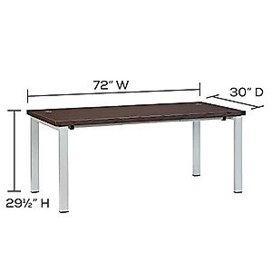 Safco Aberdeen Table Desk with Straight Top in Mocha Finish ABTDS72LDC
