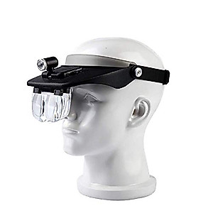 SFMZCM Headband Magnifier with Light, Head Mounted Magnifying Glasses for Close Work Magnifying Lenses