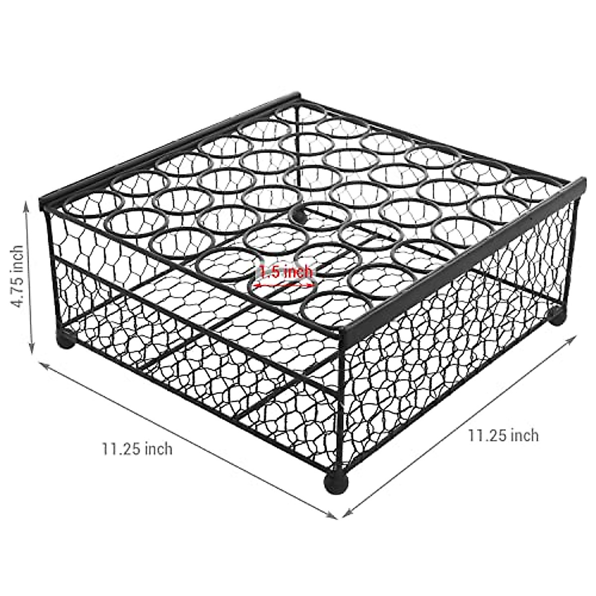 2 Tier Country Rustic Black Chicken Wire 36 Egg Display Tray and Egg Storage Box - Enjoy Fresh Eggs Daily