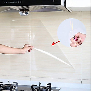 Kitchen Backsplash Wall Protector Transparent Kitchen Oil Proof Sticker Self-Adhesive Film Removable Paper for Cupboard Household 15.7In×118In
