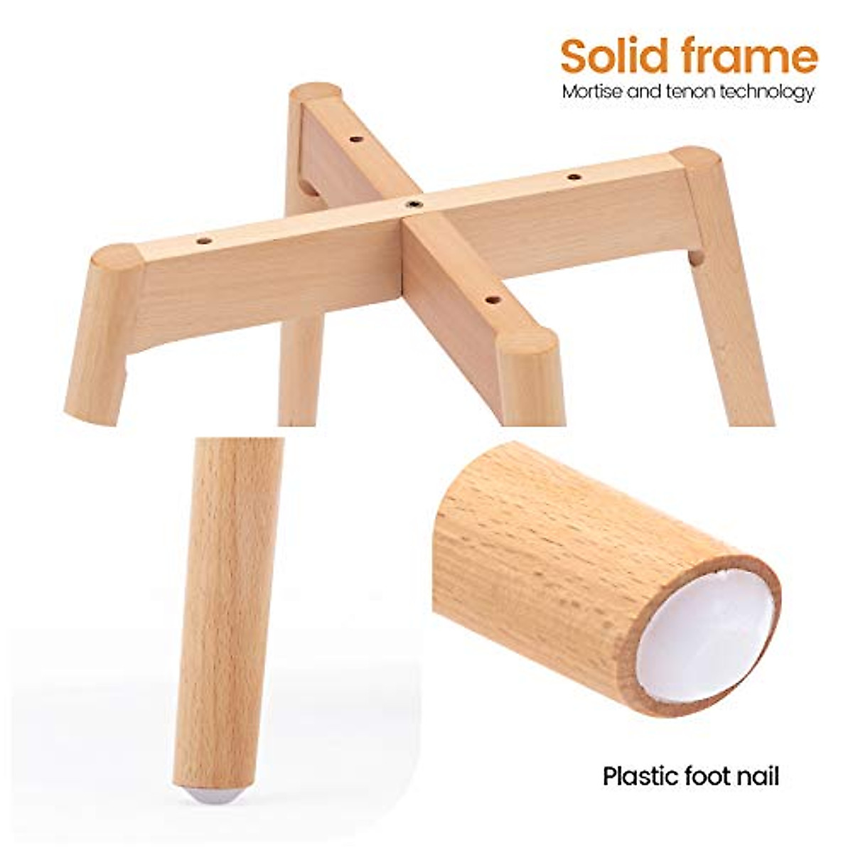 ceedment Small Modern Living Dining Room Accent Arm Chairs Club Guest with Solid Wood Legs(2, Yellow)