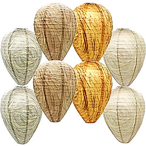 Wasp Nest Simulation Light Nesting, Fake Wasp Nest Bee Paper Lanterns, Hanging Wasp Repellent and Deterrent, Paper Drive Beehive Lantern for House Corner and Garden Outdoor, 8pcs