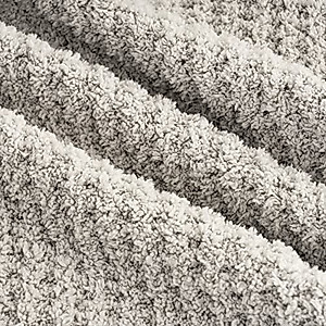 RECYCO Super Soft Throw Blankets for Bed, Warm Cozy Knit Blanket Lightweight Fluffy Throw Blanket for Couch Sofa Chair Living Room, Light Grey, 60x80 Inches, Laundry Bag Included