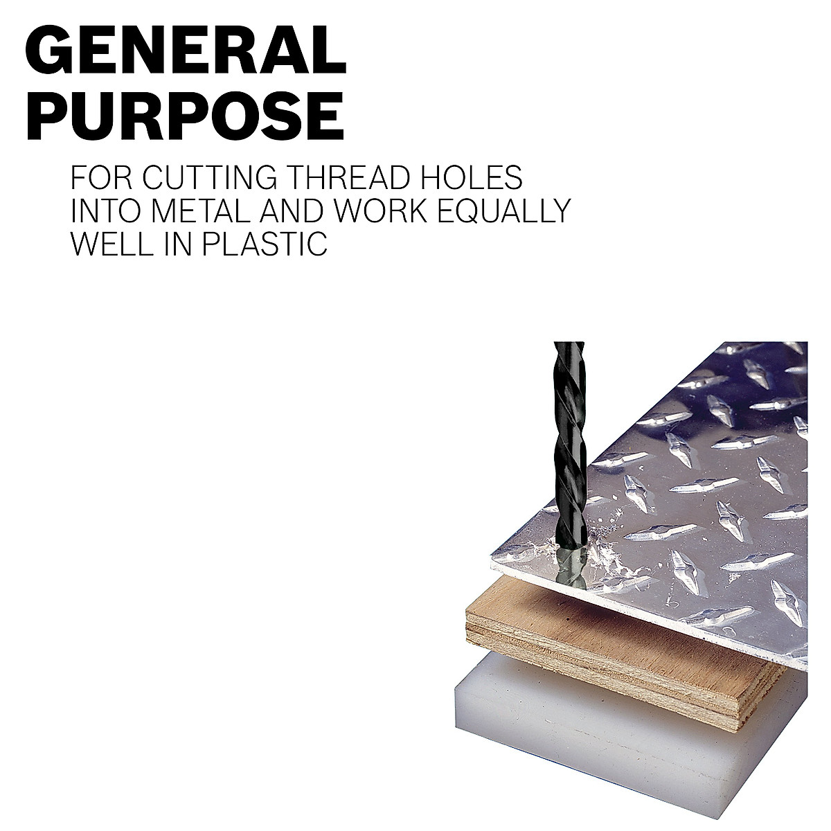 BOSCH BL2759 1-Piece 1/2 In. x 12 In. Extra Length Aircraft Black Oxide Drill Bit for Applications in Light-Gauge Metal, Wood, Plastic