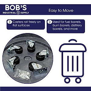 BISupply Plastic 30 55 Gal Drum Dolly Barrel Cart Barrel Dolly for 55 Gallon Drum Dolly 55 Gallon 30 Gallon Drum Dolly