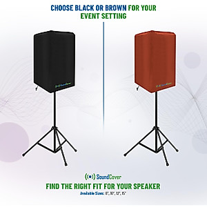 12-Inch PA/DJ Speaker Cover – Black 420D Polyester with Silver UV50 Coating – Water-Resistant, Protective Bag for Stand-Mounted Powered Speakers – Lightweight, Open-Bottom Design (Single Cover)