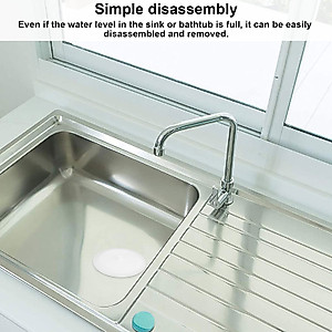 Silicone Bathtub Drain Stopper Plug, Sink Plugs Sewer Plugging LongLasting Convenient Floor Drain Sink Water Plug Cover for Bathroom Kitchen(White)