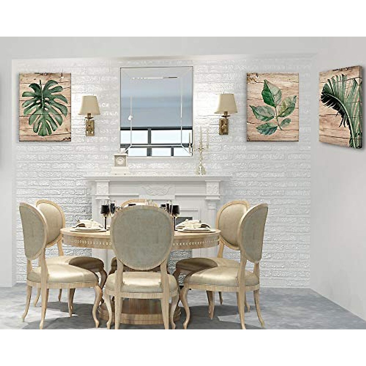 Banana Leaf Nature Wall Art Canvas Paintings kitchen Living room Painting For Wall Wall Art Green Tropical Leaf Art Small Wall Art FLower Canvas Wall Art Tropical Plant Wall Art Green Leaf Wall art