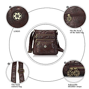 Angel Barcelo Crossover Purse and Handbags Crossbody Bags for Women,Ultra Soft Leather Neatpack Bag Shoulder Purses for Women Coffee