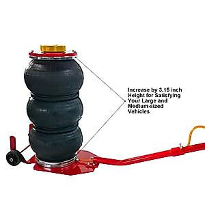 ATPTYSKJ Triple Air Bag Jack, 3Ton/6600LBS Air Bag Jack Heavy Duty Pneumatic Jack for Car 3S Quick Lift Up to 17.72 Inch Portable Car Lift with Adjustable Long Handle