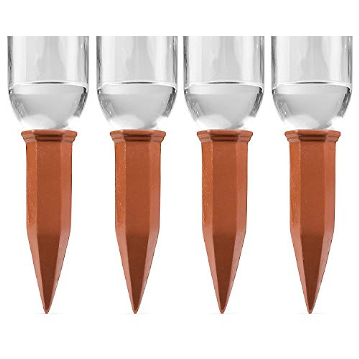 JULIAS 8 Pcs Vacation Plant Waterer Terracotta Plant Waterers Self Plant Watering Spikes Terracotta Wine Bottle Stake Set Plant Watering Devices