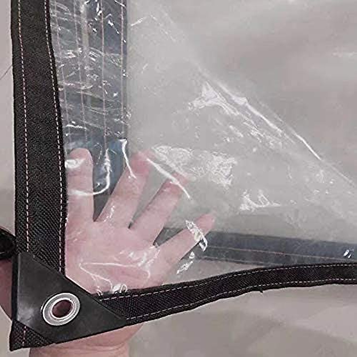 Tarpaulin Waterproof Clear Tarps with Grommets for Patio, Garden, Plants Greenhouse, Pet Hutch Roof, 10x13