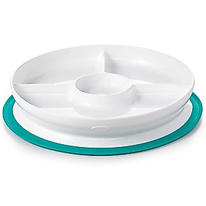 OXO Tot Stick & Stay Suction Divided Plate - Teal