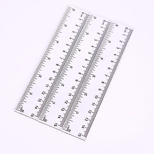 Rulers 12inch, Pack of 5, Clear Ruler, Plastic Ruler, Drafting Tools, Measuring Tools, Ruler Set, Ruler inches and Centimeters, Transparent Ruler, Measuring Tools for Student School Office