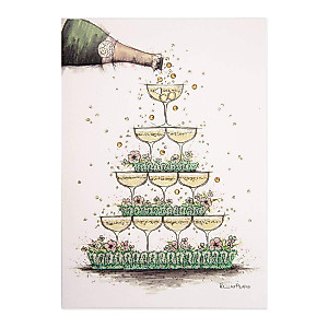 Papyrus Bella Pilar Embellished Champagne Pyramid Wedding Card - Here's to a life overflowing with love!/Congratulations on your wedding and warmest wishes for a beautiful life together