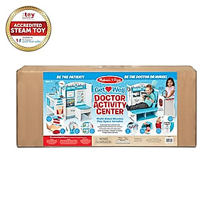 Melissa & Doug Wooden Get Well Doctor Activity Center - Waiting Room, Exam Room, Check-In Area - FSC Certified