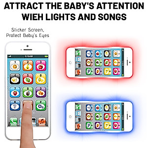 Wolmund Toy Learning Play Cell Phone with 8 Functions and Dazzling Lights Interactive Toy for Toddler Baby Kids Boys Girls
