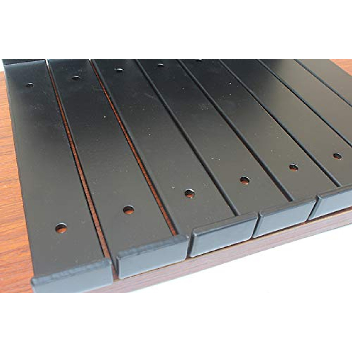 8 Pack - 9.25"L x 6"H x 1.5"W J Lip Shelf Bracket Rustic Industrial Farmhouse Iron Metal Wall Floating Shelf Bracket Metal Shelf Bracket, Industrial Shelf Bracket, Shelf Supports with Screws