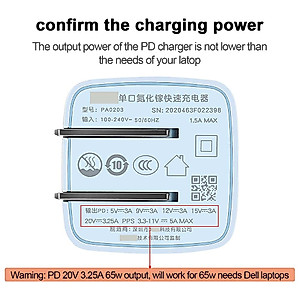 RAINSUNG USB C to Smart Tip Charging Cable for Dell Laptop Charger 45W 65w 90W 4.5mm Connector for Inspiron 11 13 14 17 15 3000 5000 7000-Nylon Braided 1.8m