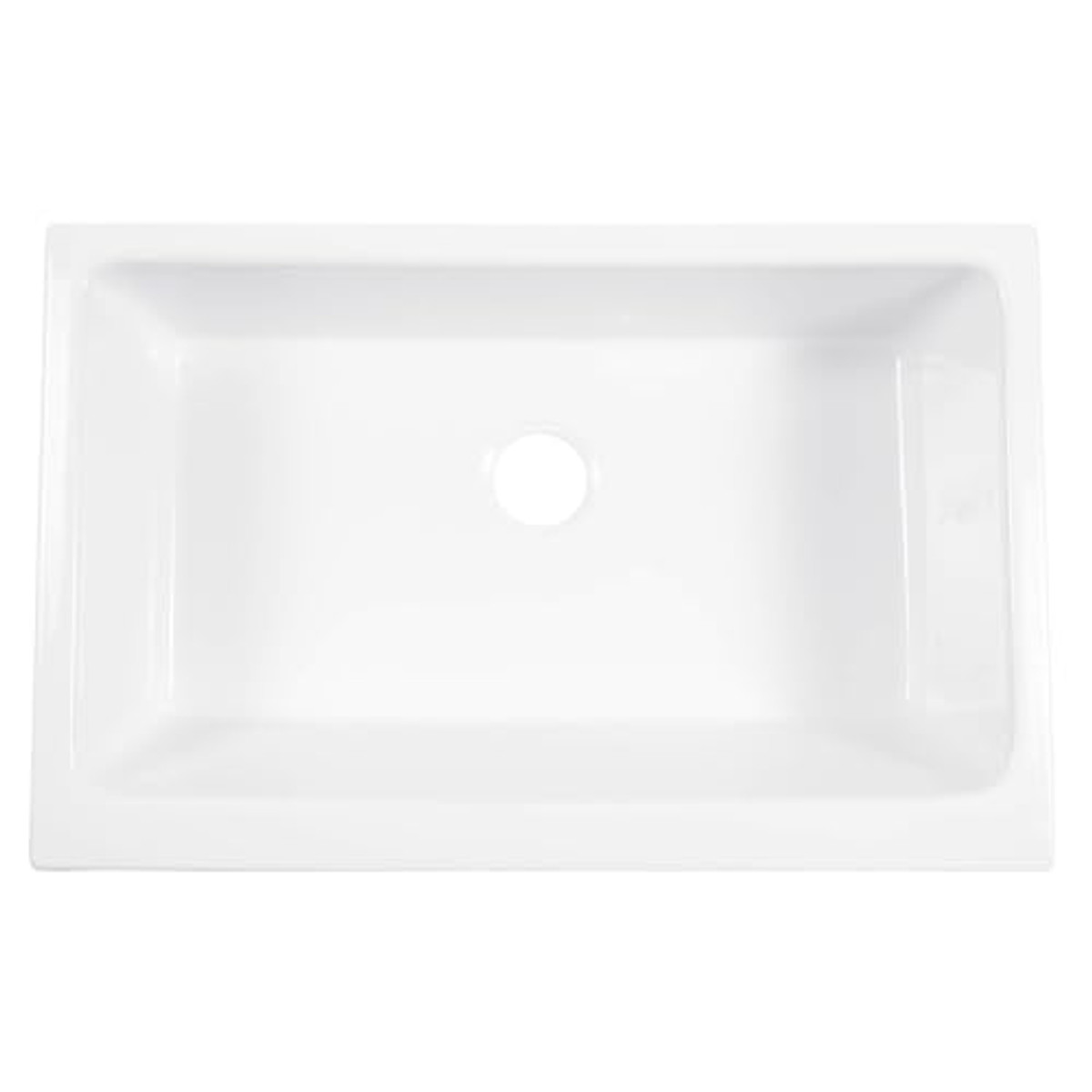 Sinkology Grace Crisp White Fireclay 34 Single Bowl Undermount Farmhouse Apron Kitchen Sink and Drain