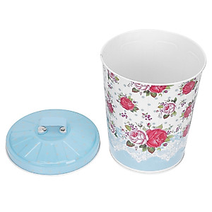 STOBAZA 2 Pcs Trash Can with Lid, 13 Gallon Capacity, Metal, Iron, Assorted Colors