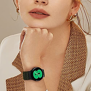 5 Pack No Gap Bands Compatible with Samsung Galaxy Watch 6/5/ 4 40mm 44mm/ Watch 5 Pro 45mm/Galaxy Watch 4/6 Classic 42mm 43mm 46mm 47mm, 20mm Elastic Nylon Sport Band for Women Men（GB）