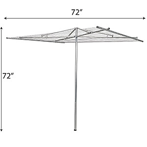 Household Essentials 17130-1 Rotary Outdoor Umbrella Drying Rack | Aluminum | 30-Lines with 210 ft. Clothesline